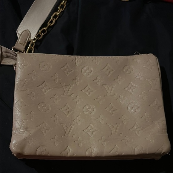 Louis Vuitton | Bags | Louis Vuitton Beige Embossed Crossbody Bag ...